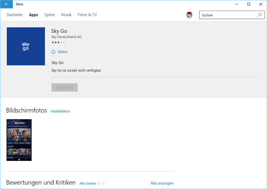 Xbox One: Kommt die Sky Go App doch noch?