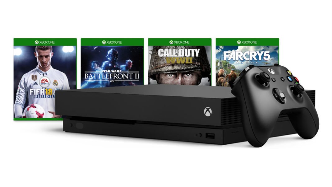 Microsoft Store: Xbox One X + 1 Spiel nach Wahl (Disc) + 2. Controller ...